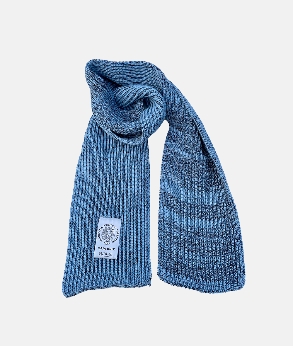 S.N.S. Herning Wool Scarf - Sky Blue with Black - design Maja Brix ...